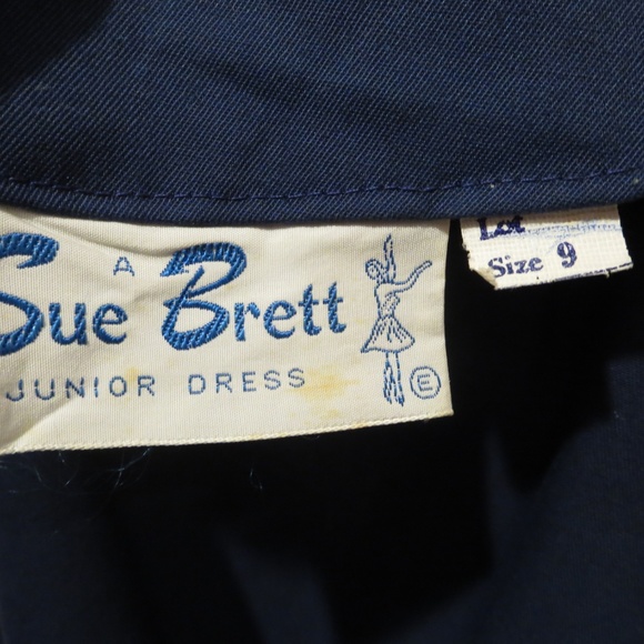 Sue Brett | Dresses | Vintage A Sue Bretty Junior Wrap Dress Navy Blue ...